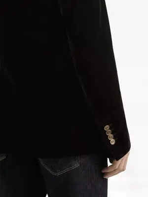 Dolce & Gabbana Velvet Gold-button Blazer - Brown