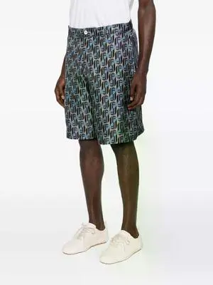 Fendi Monogram-print Silk Shorts