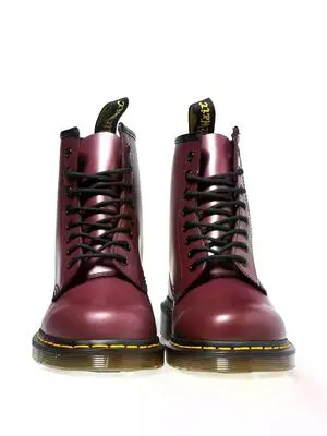 Dr. Martens Lace-up Leather Boots - Red