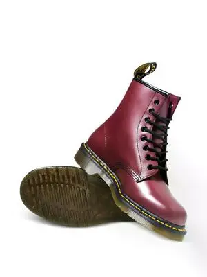 Dr. Martens Lace-up Leather Boots - Red