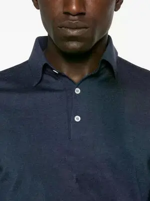 LARDINI Long-sleeve Button Polo Shirt