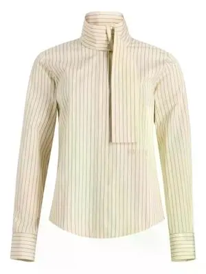 PATOU Pinstripe Scarf-collar Blouse - Neutrals