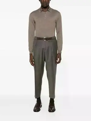 LARDINI Long-sleeve Polo Shirt - Brown