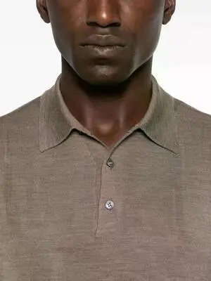 LARDINI Long-sleeve Polo Shirt - Brown