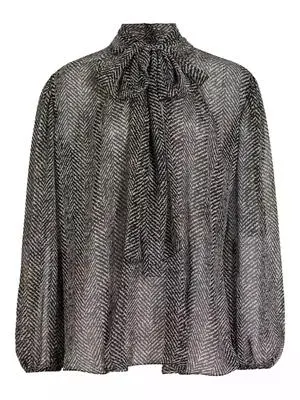 Dolce & Gabbana Chevron-print Blouse With Bow