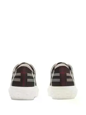 Burberry Check-pattern Lace-up Sneakers - Brown