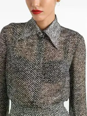 Dolce & Gabbana Silk Chiffon Bouclé Print Shirt