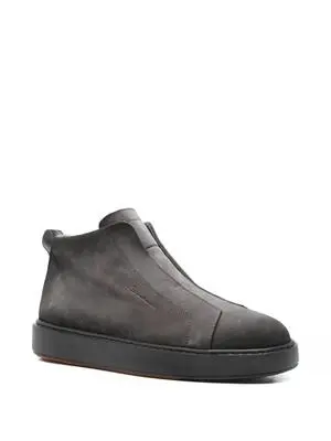 Santoni Elastic-panel Suede Sneakers - Grey