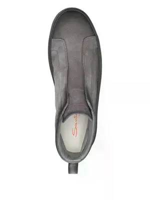 Santoni Elastic-panel Suede Sneakers - Grey