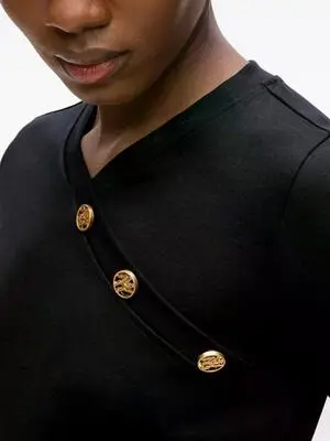 Karl Lagerfeld Button-embellished Long-sleeve Top