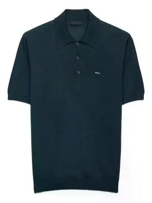 Prada Embroidered Wool Polo Shirt - Green