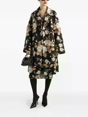 Dolce & Gabbana Rose-print Long Coat