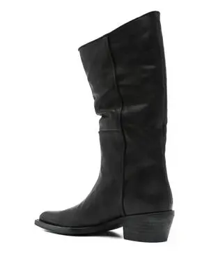 Khaite 45mm Clive Leather Boots - Black