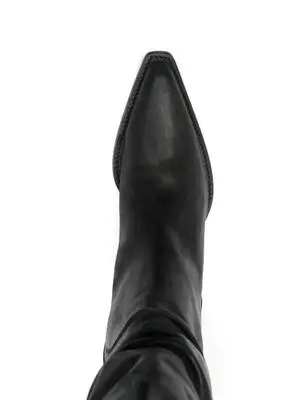 Khaite 45mm Clive Leather Boots - Black