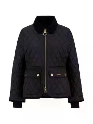 Barbour Diamond-quilted Zip-front Coat - Black
