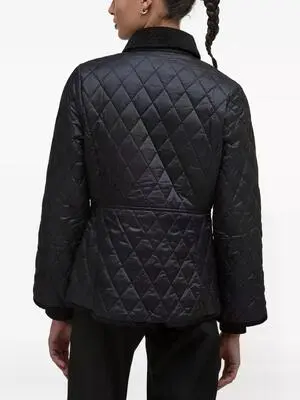 Barbour Diamond-quilted Zip-front Coat - Black