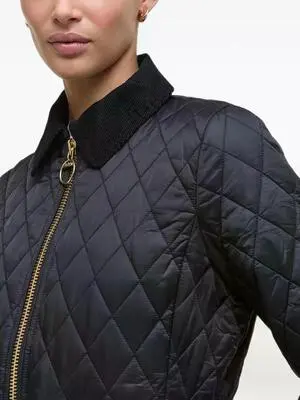Barbour Diamond-quilted Zip-front Coat - Black