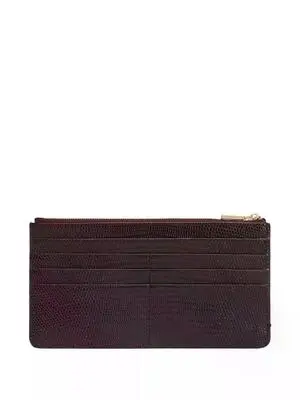 Dolce & Gabbana Zip-top Leather Card Holder - Brown