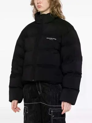 Alexander Wang Reflective-logo Cropped Puffer Jacket