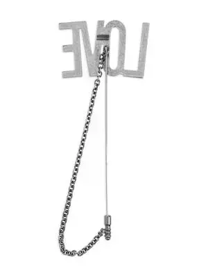 Moschino Crystal-embellished Brooch - Silver