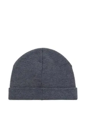 Emporio Armani Logo Embroidered Wool Beanie Hat