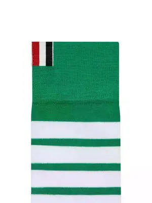 Thom Browne Four-bar Socks - Green