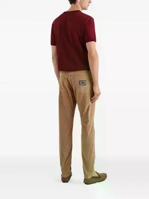 Dolce & Gabbana Corduroy Trousers With Logo Plaque