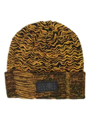 MAISON MARGIELA Patterned Jacquard Beanie - Yellow