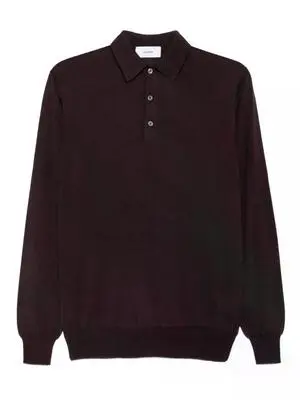 LARDINI Long-sleeve Button Polo Shirt - Purple
