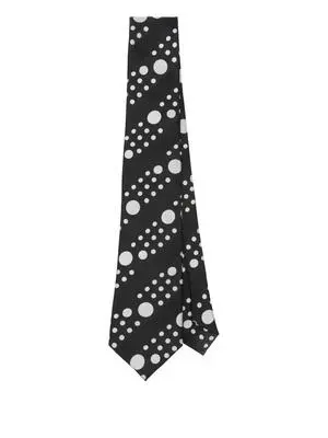 Yohji Yamamoto Polka-dot Silk Tie - Black