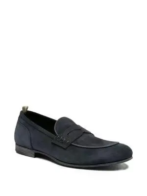 Officine Creative Penny-stitched Suede Loafers