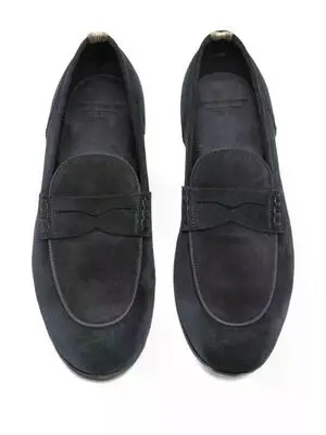 Officine Creative Penny-stitched Suede Loafers