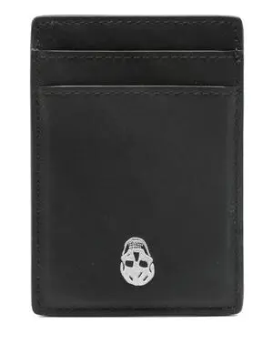 Alexander McQueen Skull Magnetic Card Holder - Black