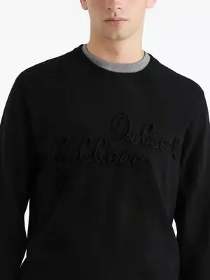 Dolce & Gabbana Crew-neck Logo-embroidered Sweater - Black