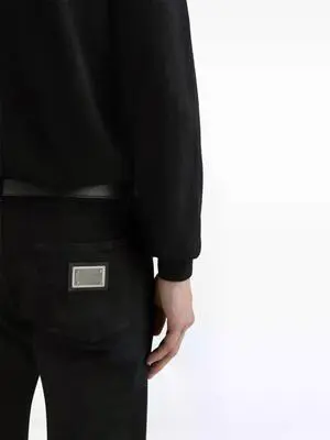 Dolce & Gabbana Crew-neck Logo-embroidered Sweater - Black