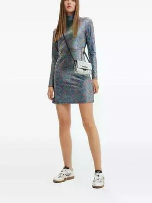 Desigual Abstract Print Cut-out Mini Dress