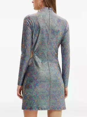 Desigual Abstract Print Cut-out Mini Dress