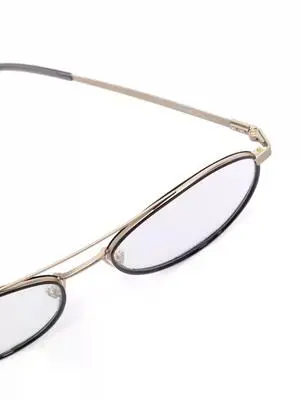 BOSS Polished-effect Round-frame Glasses