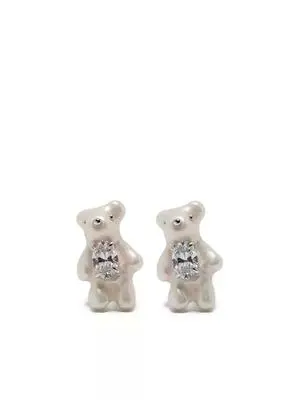 YVMIN Teddy Bear Brass Single Earring - Silver
