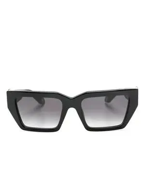 Roberto Cavalli Logo-plaque Rectangle-frame Sunglasses - Black