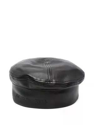 Emporio Armani Leather Panelled Beret - Black