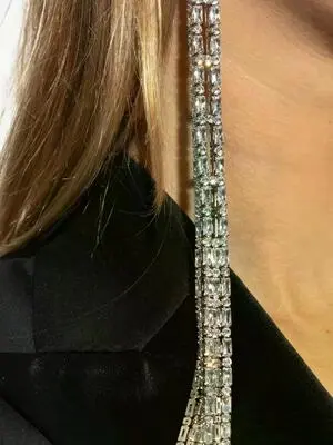Dsquared2 Baguette-cut Crystal Fringe Earrings