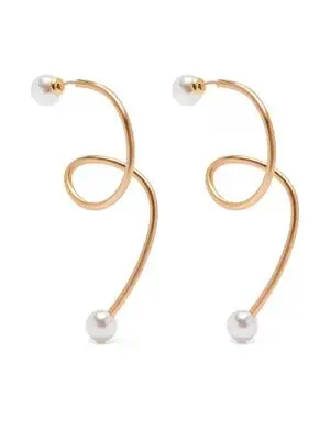Cult Gaia Pearl-embellished Spiral Single Earring - Gold
