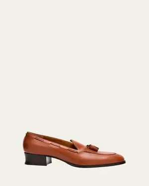 Loro Piana Serge Prestige Calfskin Tassel Loafers - Brown