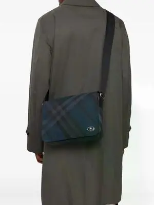 Burberry Grid Messenger Bag - Blue