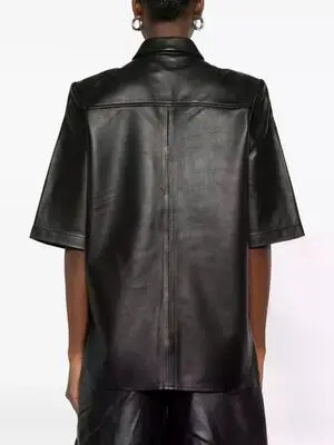 IRO PARIS Leather Short-sleeve Pocket Shirt