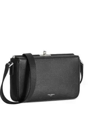 Dolce & Gabbana Marlene Structured Leather Messenger Bag - Black