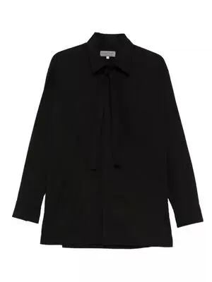 Yohji Yamamoto Tie-neck Pocket Shirt - Black