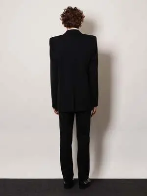 Saint Laurent Tuxedo Wool Blazer With Satin Lapel