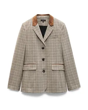 Rag & Bone Evia Plaid Blazer - Tan Multi